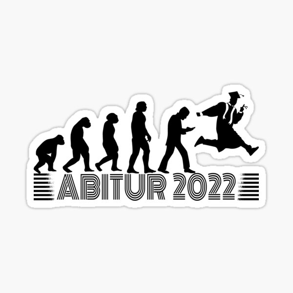 "Abi 2022 Abitur passed Evolution retro black Abitur 2022" Sticker for ...