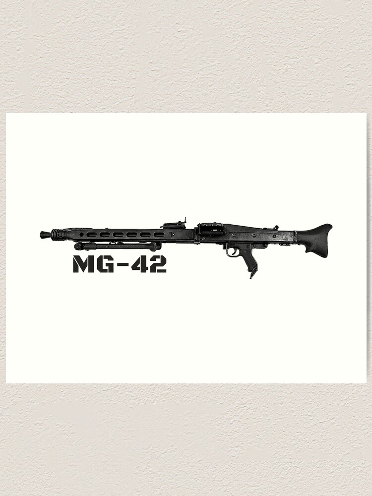 "MG-42 Maschinengewehr 42 German Machine Gun on White" Art Print for Sale by Warbittles | Redbubble