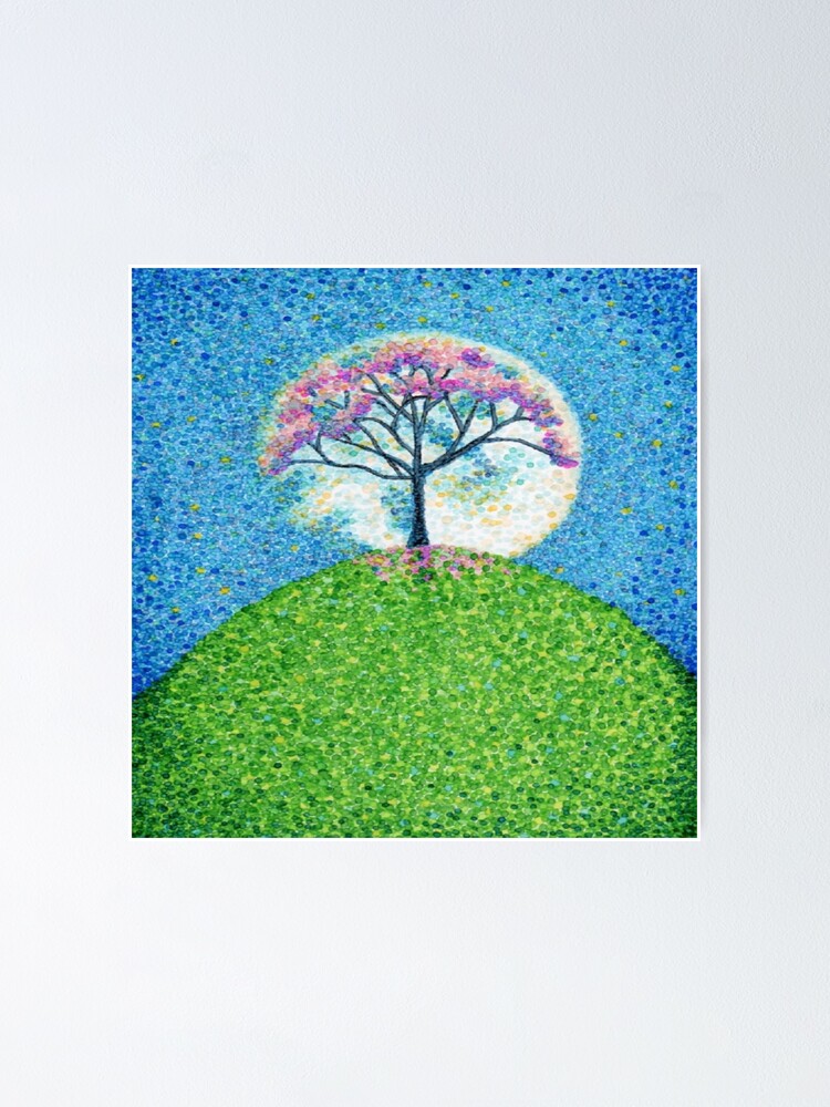 "Spring Blossom Pointillism Tree" Poster for Sale by aliblah | Redbubble