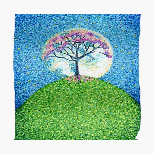 "Spring Blossom Pointillism Tree" Poster for Sale by aliblah | Redbubble