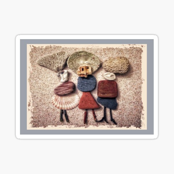 "Beach Art - Three Friends" Sticker by CarolinePeacock | Redbubble