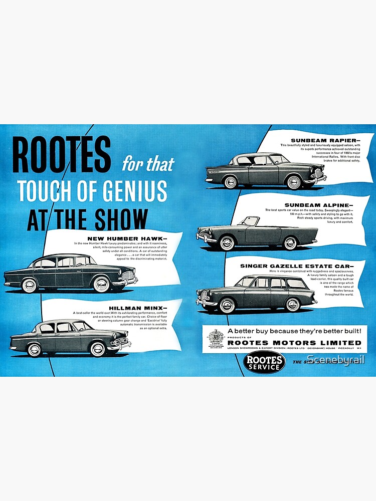 "Vintage Rootes Motors car advert, 1960" Poster for Sale by Scenebyrail ...