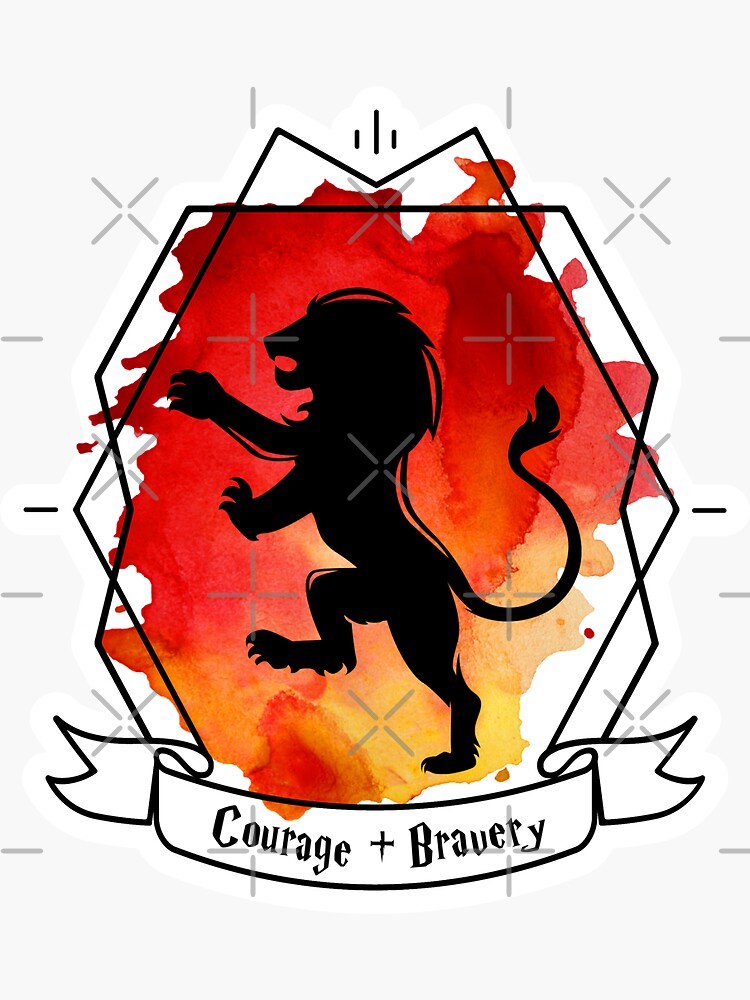 "Courageous Strong Lion Emblem Crest Courage Pride Brave Wizard House ...