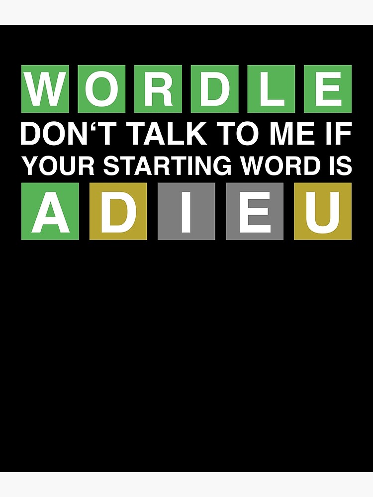  WORDLE ADIEU A Daily Word Game Online Puzzle Trending Wordle Design