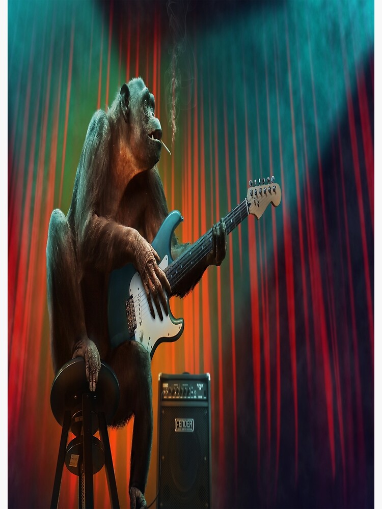 "monkey music concert guitar stage amplifier" Poster for Sale by ...