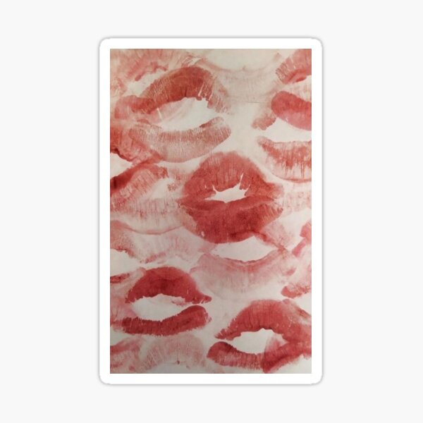 "y2k lipstick kisses" Sticker by sabrinamerg | Redbubble