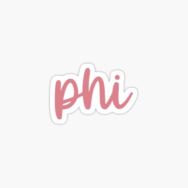"phi - script" Sticker for Sale by maggie xx | Redbubble