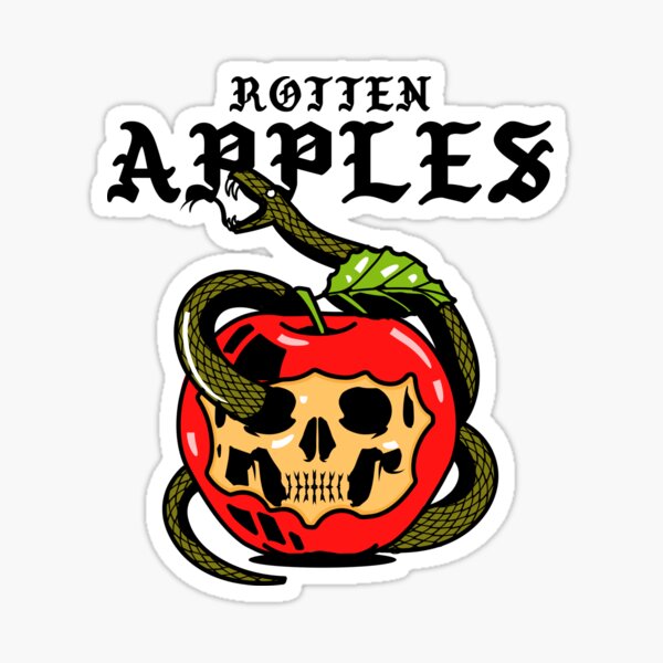 "Rotten Apples funny food illustration" Sticker by deluxis | Redbubble