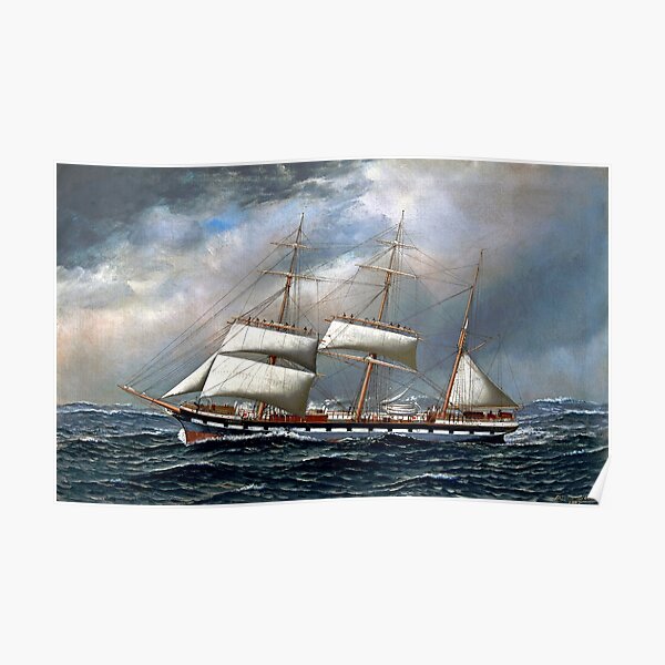 "The Norwegian bark Superb shortening sail in mid-ocean - Antonio ...