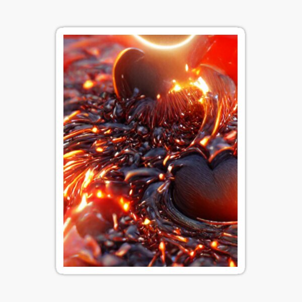 "Molten Heart Surrounded by Liquid Metal" Sticker by ArfulIntells ...