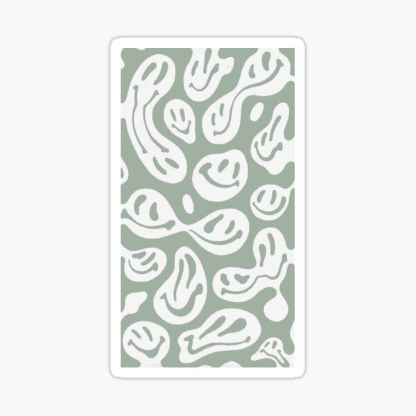 "melting smileys | sage green" Sticker by NSdesigns55 | Redbubble