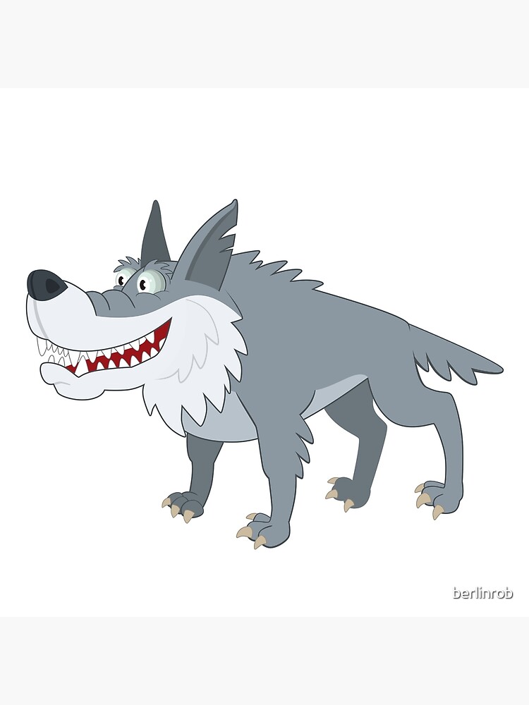 "Cute cartoon wolf standing" Poster for Sale by berlinrob | Redbubble