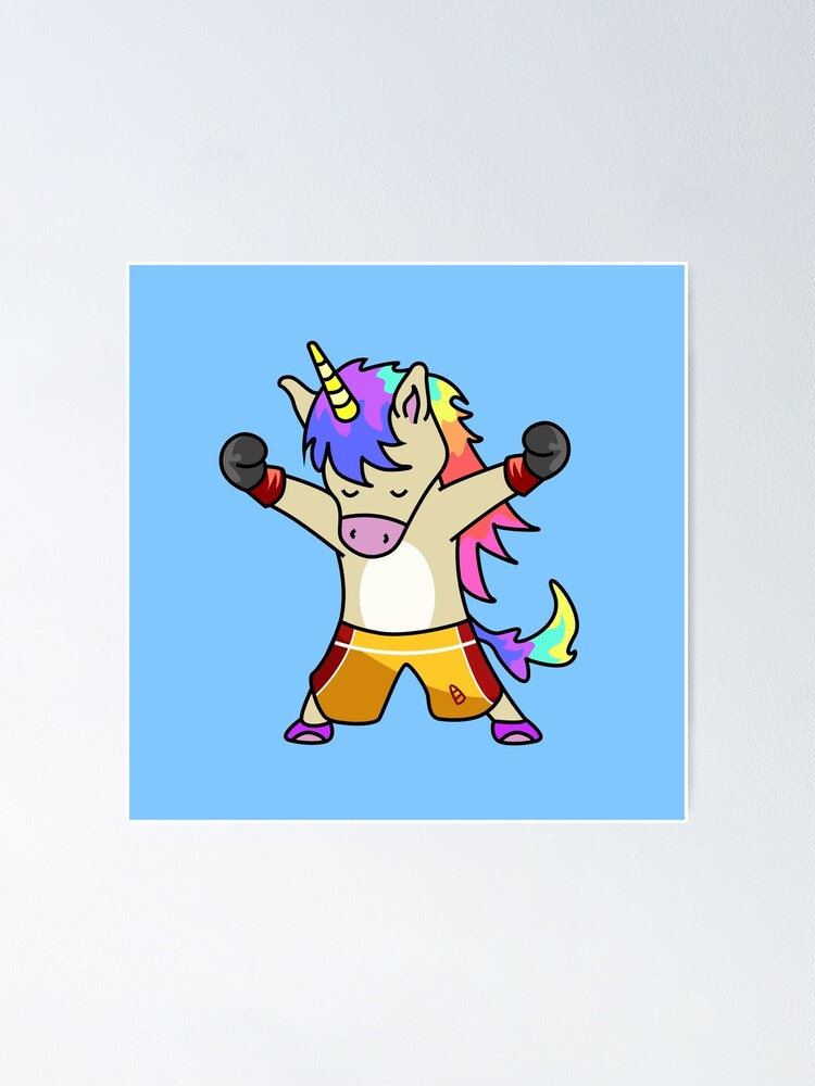 "My boxing unicorn drawing" Poster for Sale by Blondiabshop | Redbubble