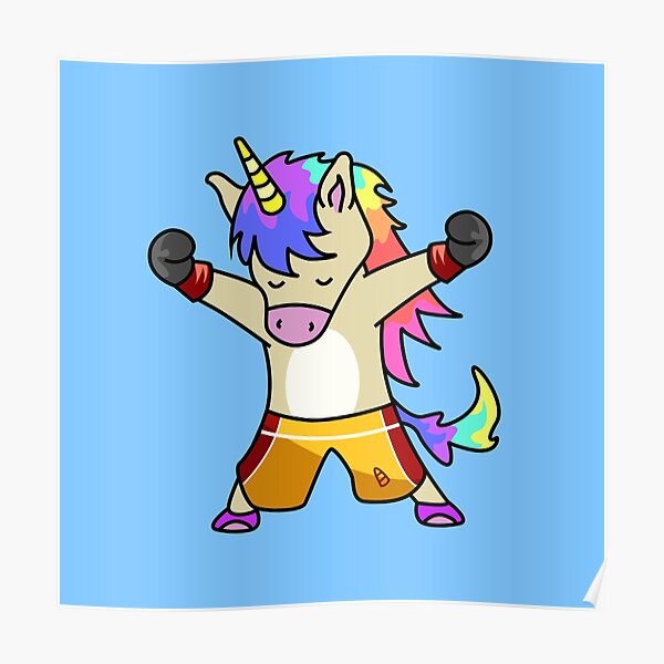 "My boxing unicorn drawing" Poster for Sale by Blondiabshop | Redbubble