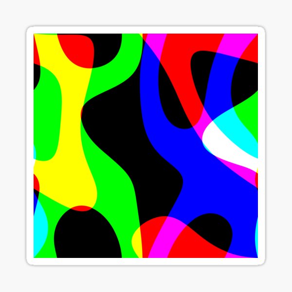 "Fluorescent Retro Groovy Neon Plasma " Sticker for Sale by Prawny ...