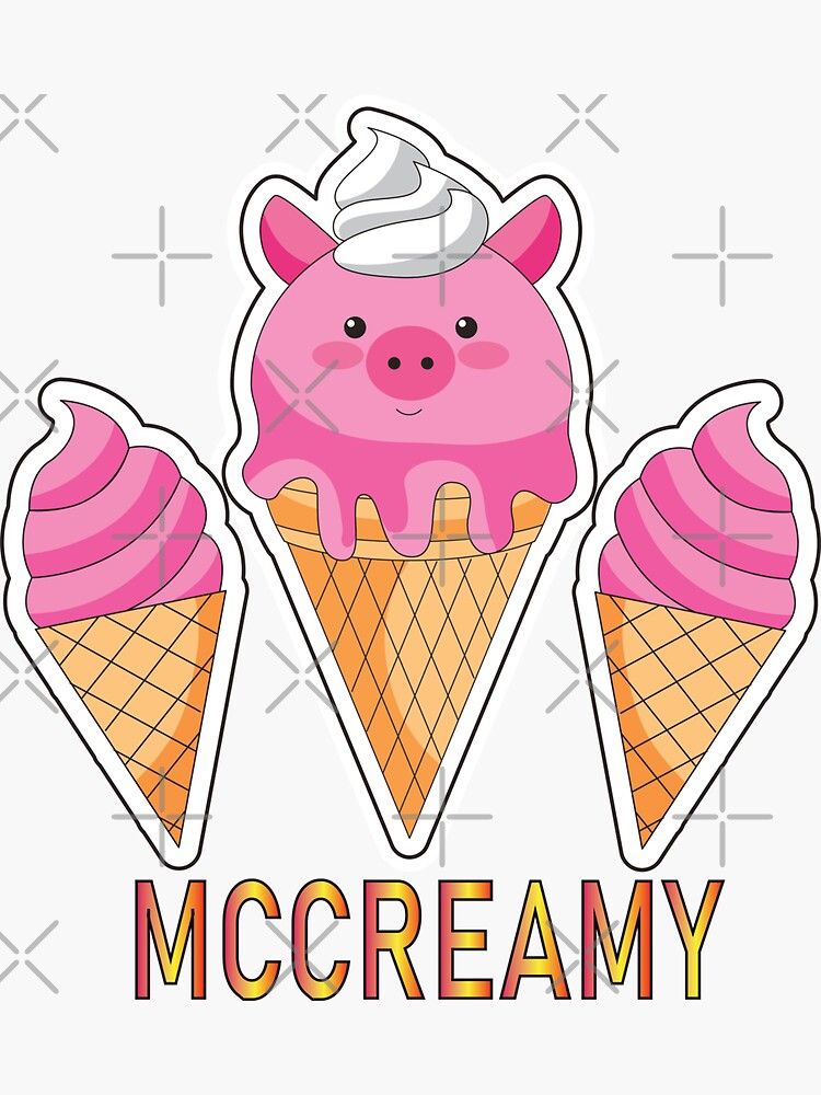 "mccreamy - ice cream set - ice cream sets" Sticker by FastHub | Redbubble