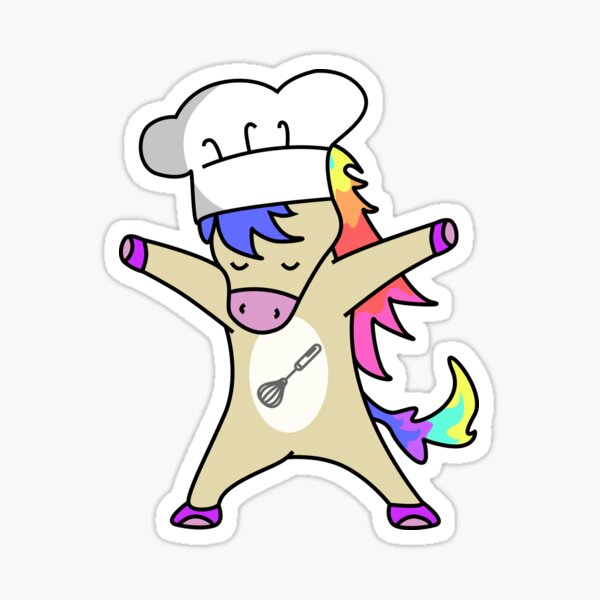 "My cooking unicorn drawing" Sticker by Blondiabshop | Redbubble