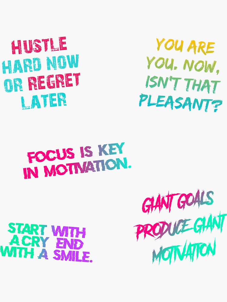 "Focus Is Key In Motivation Motivational Pack" Sticker for Sale by ...