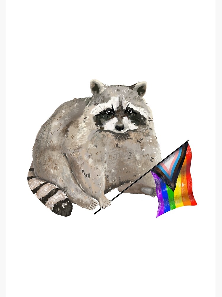 "LGBTQ+ Pride Raccoon" Poster by CoulthamDesigns | Redbubble