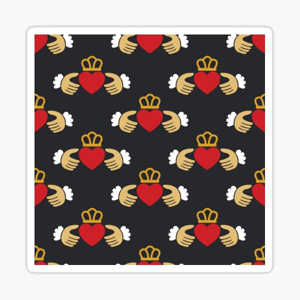 "claddagh ring pattern" Sticker for Sale by zizimentos | Redbubble