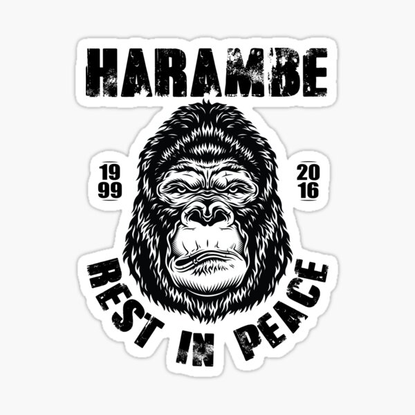 "Remember harambe rest in pease gorilla" Sticker for Sale by ...