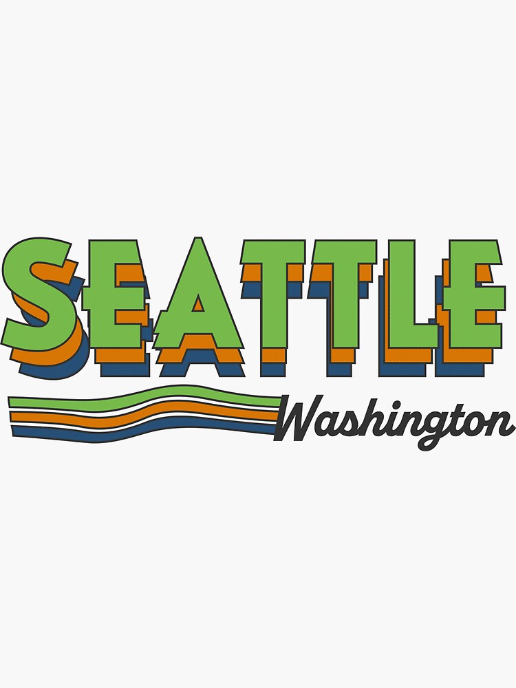 "Seattle Washington 70s Retro" Sticker by VintageRetroDep | Redbubble