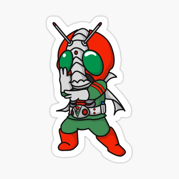 "Kamen Rider V3 Chibi Style Kawaii" Sticker by mattzwug-draws | Redbubble