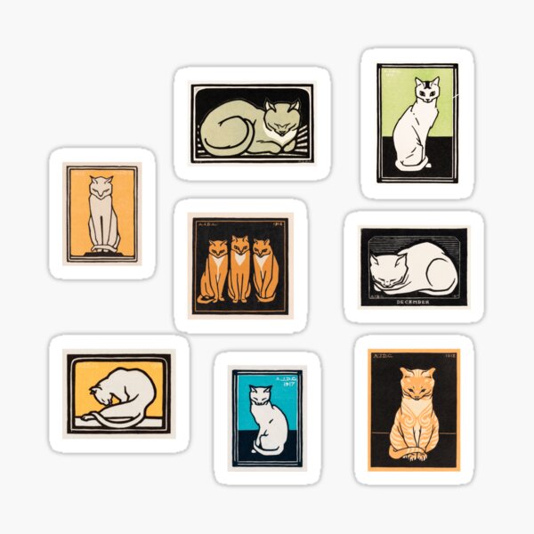 "Vintage illustrations - Cat stamps - Sticker pack for Bullet Journals ...