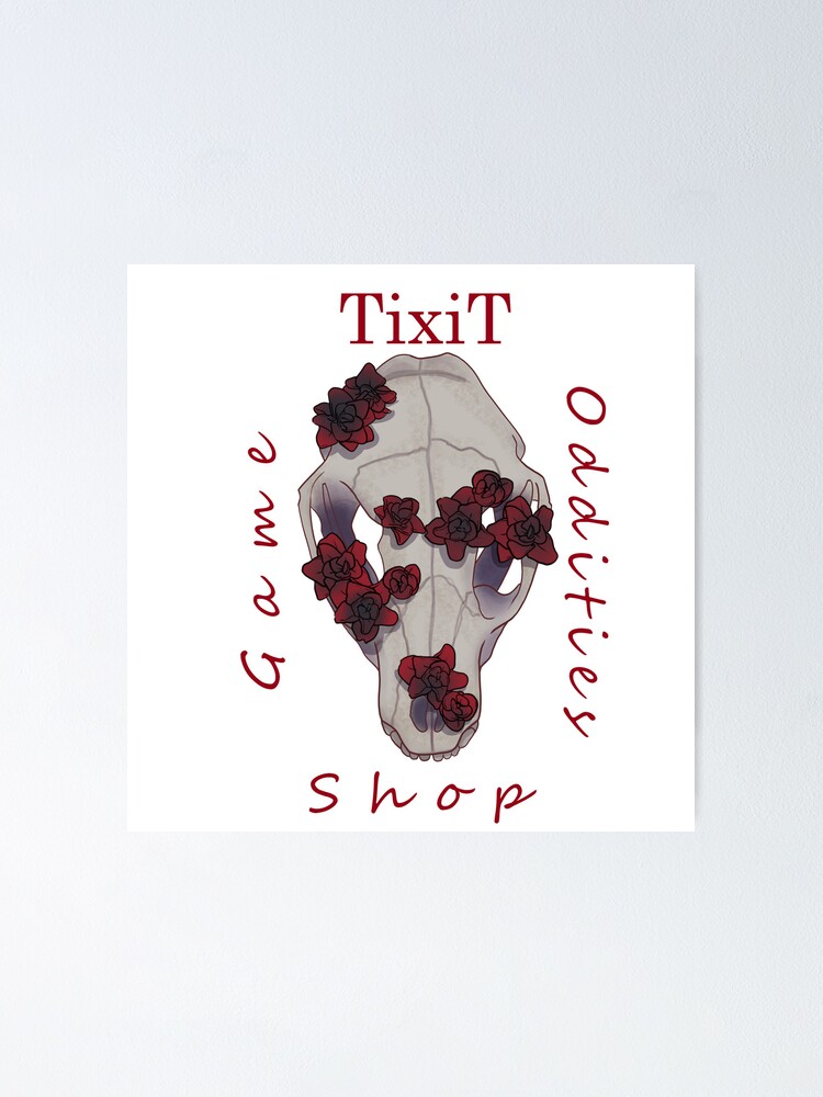 "Tixit game oddities shop logo" Poster for Sale by TixitFox | Redbubble