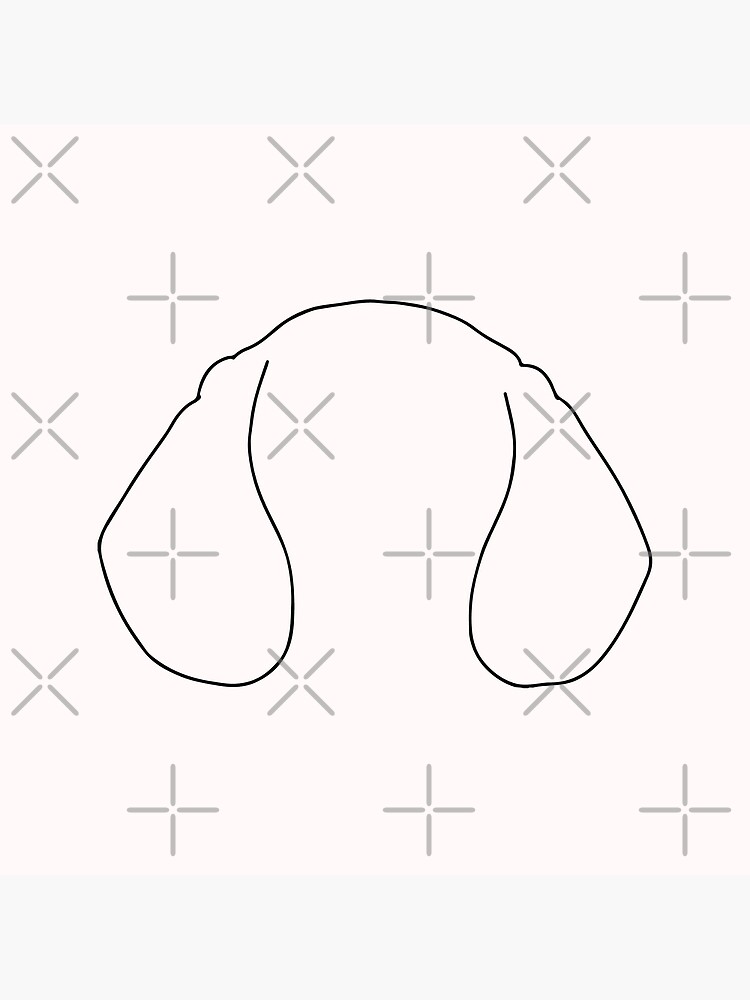 "Dog Ears line Art Drawing - Dog Black Line Art" Poster by Mrs-PenLine ...