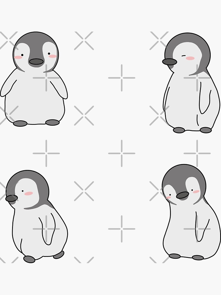 "Cute Pink Baby Penguin Drawing Pattern Design" Sticker for Sale by ...