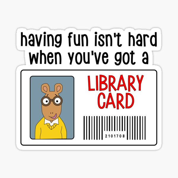 "Arthur Library Card" Sticker for Sale by gethappytees | Redbubble