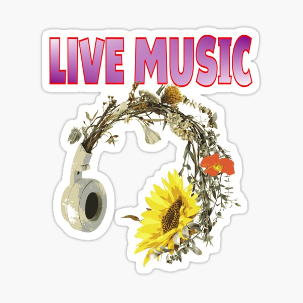 "Music And Live Music" Sticker for Sale by StarWheels | Redbubble