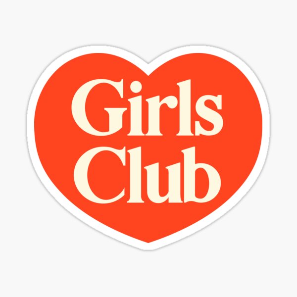 "Girls Club Red Heart - Decorative Typography Text" Sticker for Sale by ...