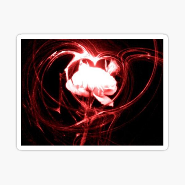 "rose and flaming heart" Sticker by dcorin | Redbubble