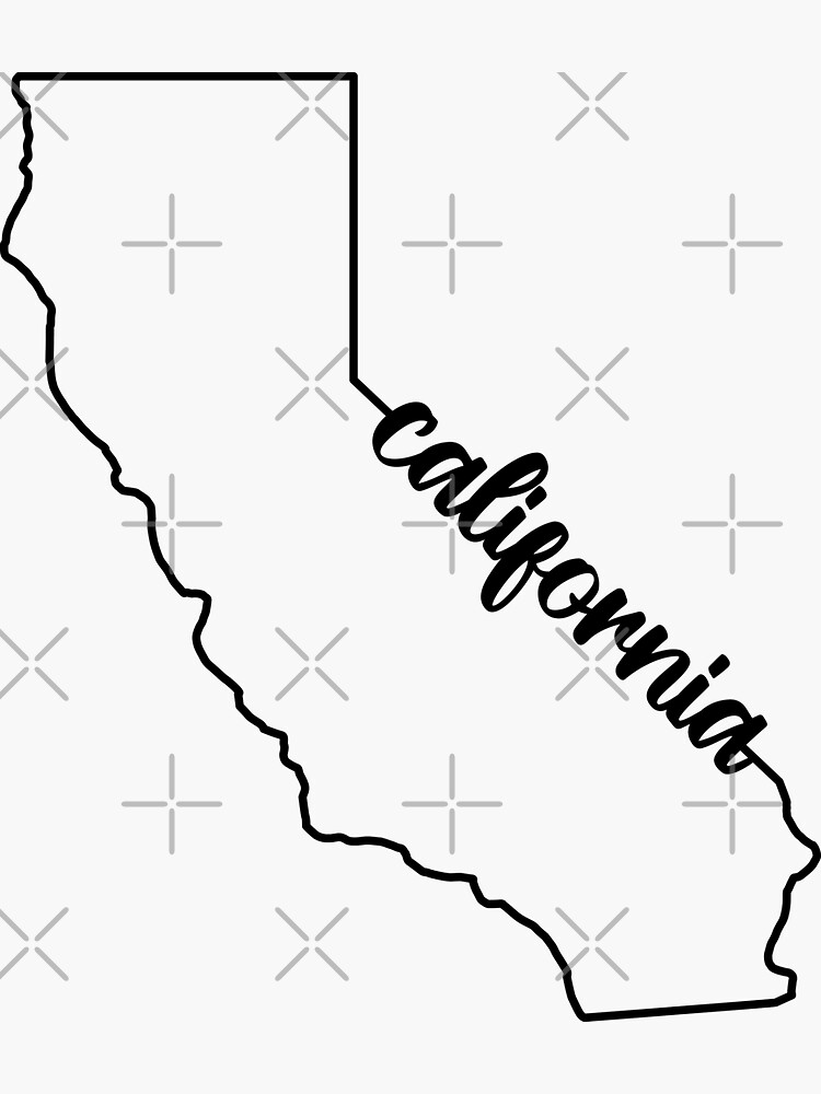 "California State Outline" Sticker by EvolvClothing | Redbubble