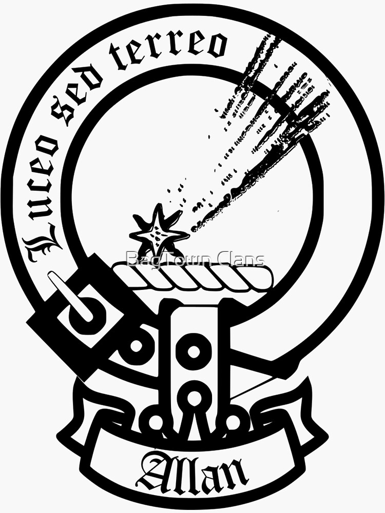 "Allan Scottish Clan Surname crest" Sticker by ljrigby | Redbubble