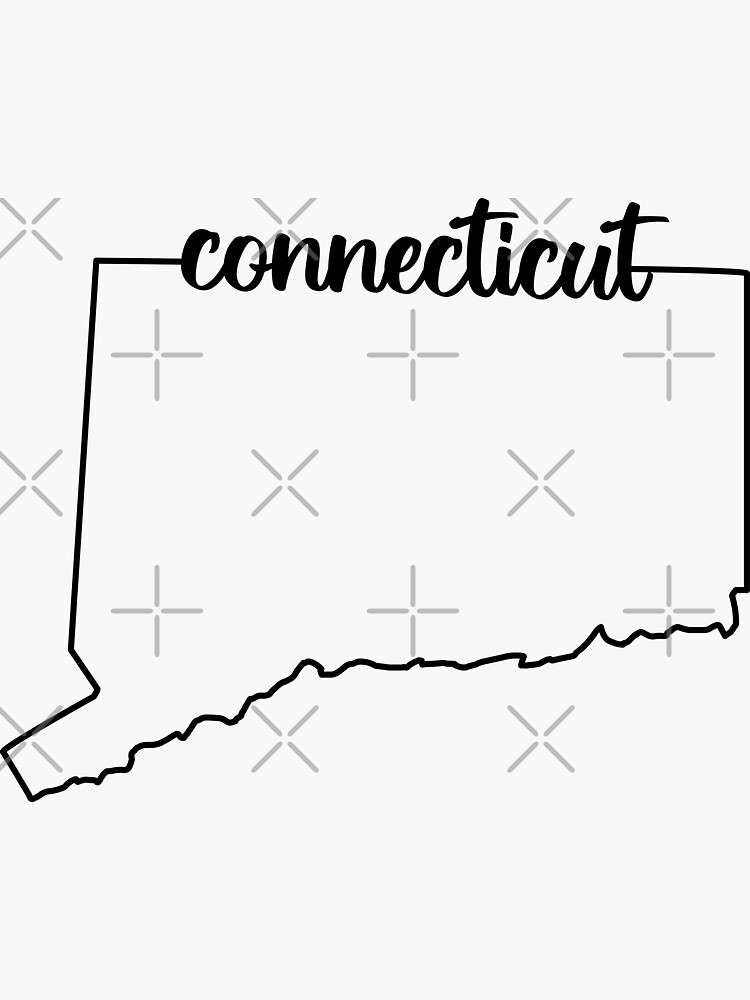 "Connecticut State Outline" Sticker for Sale by EvolvClothing | Redbubble