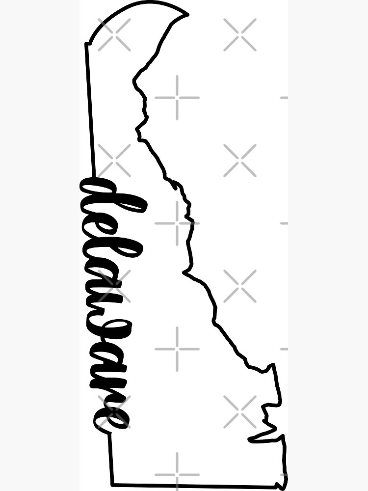 "Delaware State Outline" Poster by EvolvClothing | Redbubble