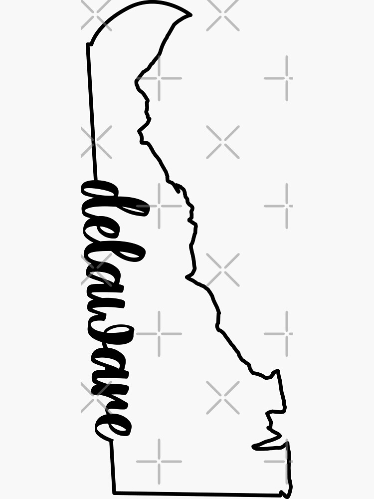 "Delaware State Outline" Sticker for Sale by EvolvClothing | Redbubble