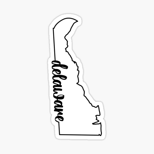 "Delaware State Outline" Sticker for Sale by EvolvClothing | Redbubble