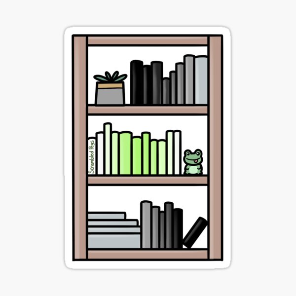 "Subtle Agender Pride Bookcase" Sticker by scrambledpegs | Redbubble