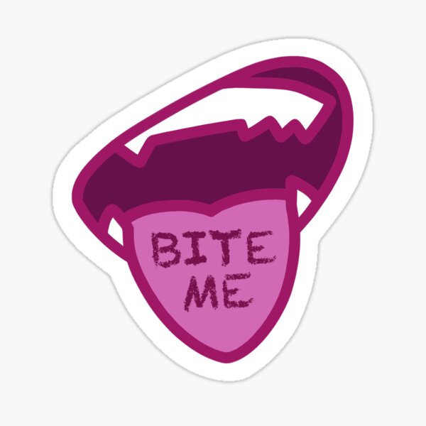 "Bite Me Pink Version" Sticker by Kobaloi | Redbubble