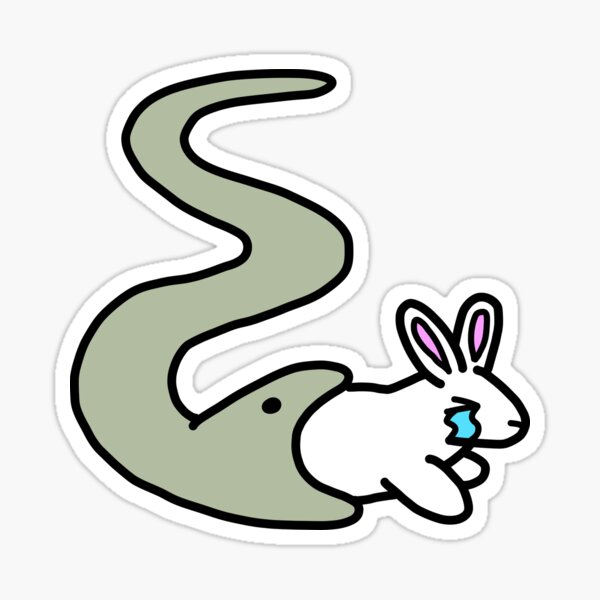 "Snake Eating Crying Rabbit" Sticker for Sale by fluffy-specter | Redbubble