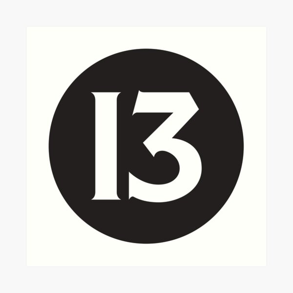 "Number 13 Black" Art Print by jcoffeydesign | Redbubble