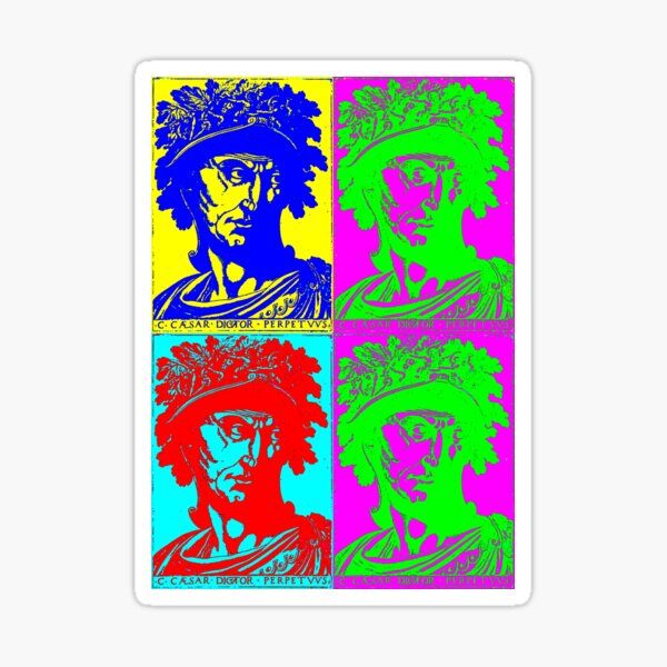 "Julius Caesar Pop Art Grid Design 2x2" Sticker by PositiveE | Redbubble