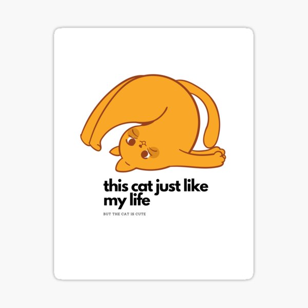 "Bored cat" Sticker for Sale by Sweetie-cat | Redbubble