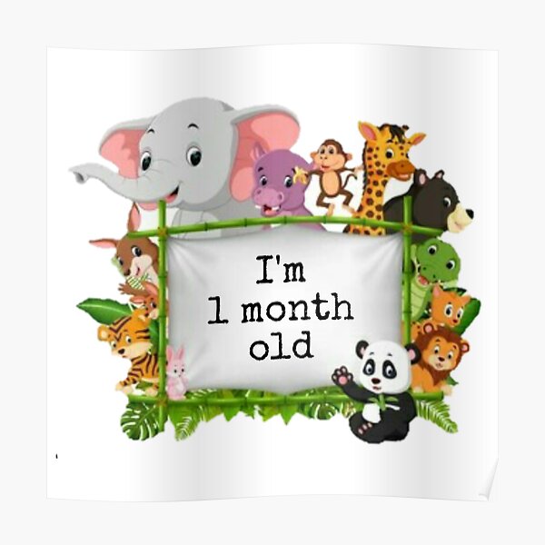 "Baby milestone 1 month" Poster for Sale by CoolAR | Redbubble