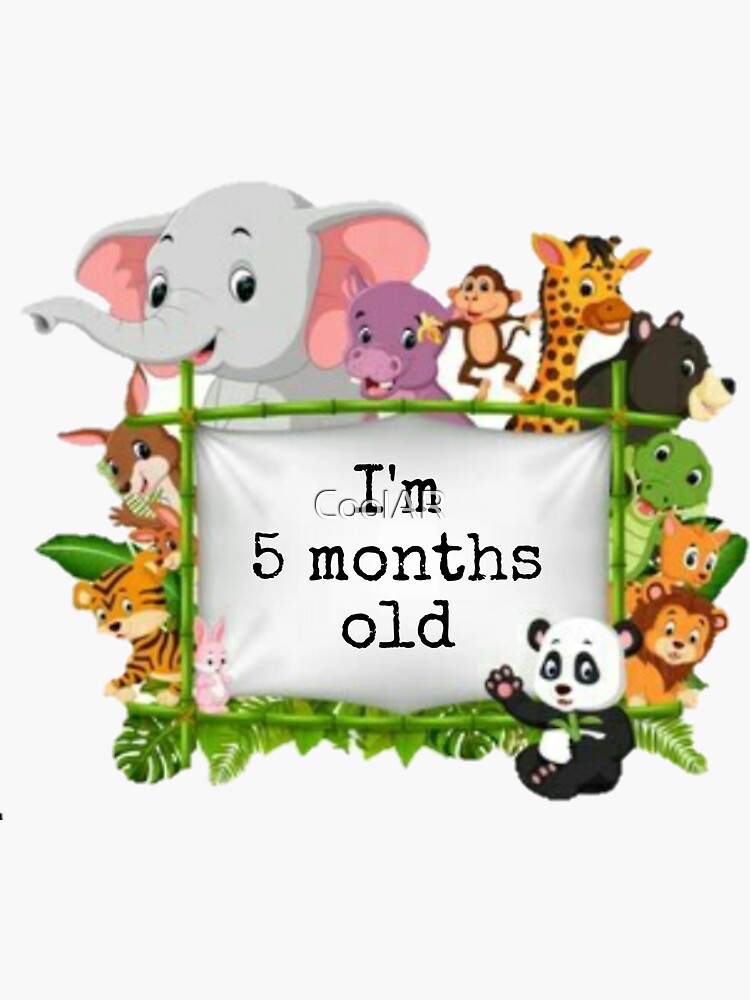 "Baby milestone 5 months " Sticker for Sale by CoolAR | Redbubble