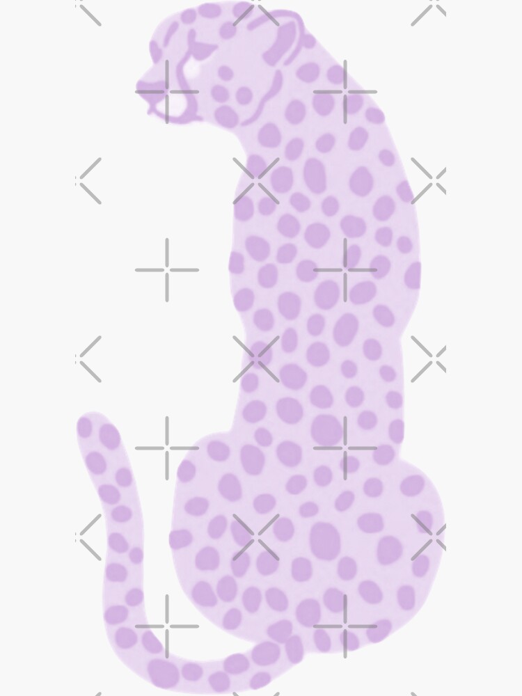 "Preppy purple lilac cheetah " Sticker by BeauBeauxox | Redbubble